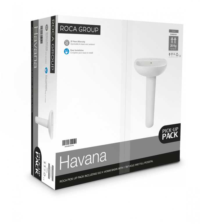 Roca Havana | Z34865H001 | Basin & Pedestal Pack - Bathrooms And ...